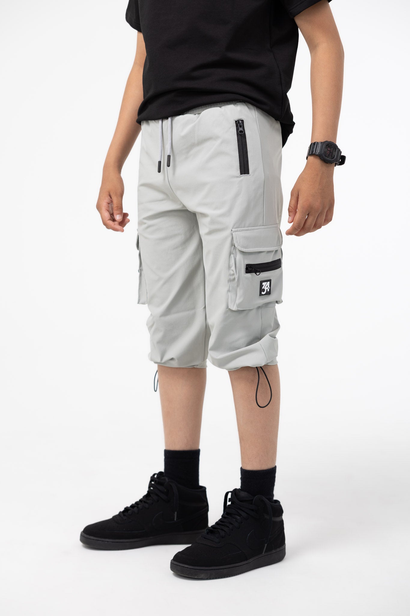 Kids 34ERS® Luxe Cargos – Light Grey Edition
